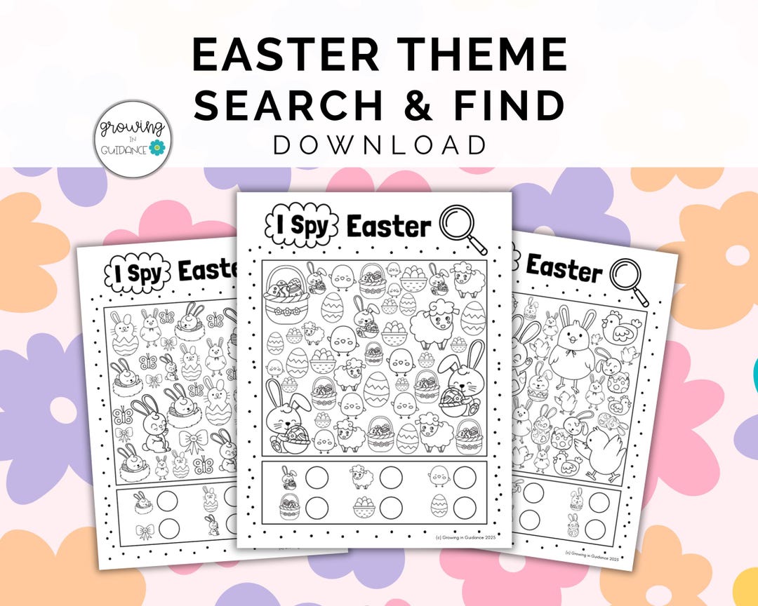 Easter I Spy Activity: Printable Search and Find Puzzle (digital ...