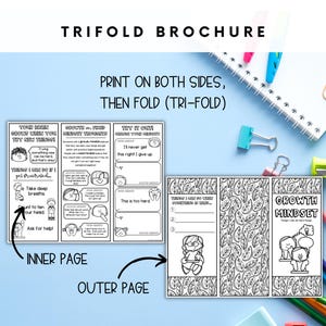 Growth Mindset Brochure K-5th Grade Perseverance Positive Attitude ...