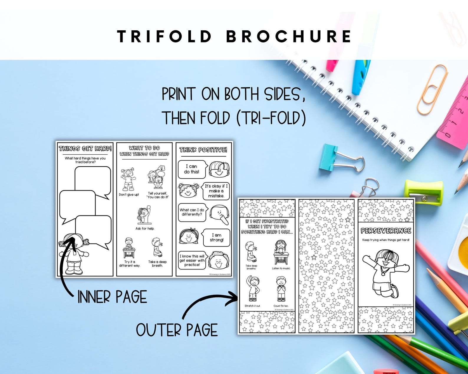 Perseverance Brochure K-2nd Grade Elementary Growth Mindset Character ...