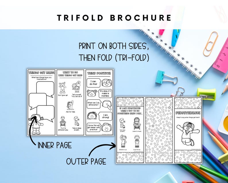 Perseverance Brochure K-2nd Grade Elementary Growth Mindset Character ...