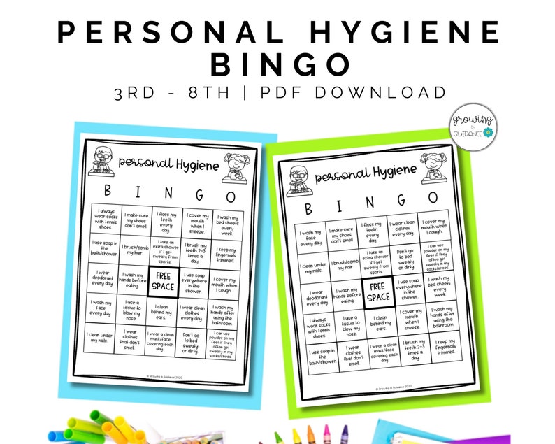 Personal Hygiene BINGO Game 3rd-8th Grade No Prep Life Skills Activity ...