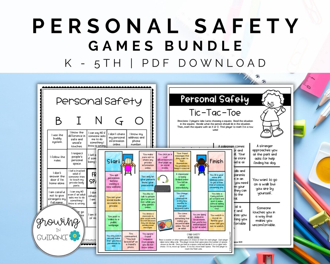 Personal Safety Games Bundle: Elementary School Activity Pack (PDF ...