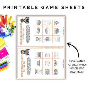 Organizational Skills Tic-tac-toe Game 3rd-5th Grade Elementary ...