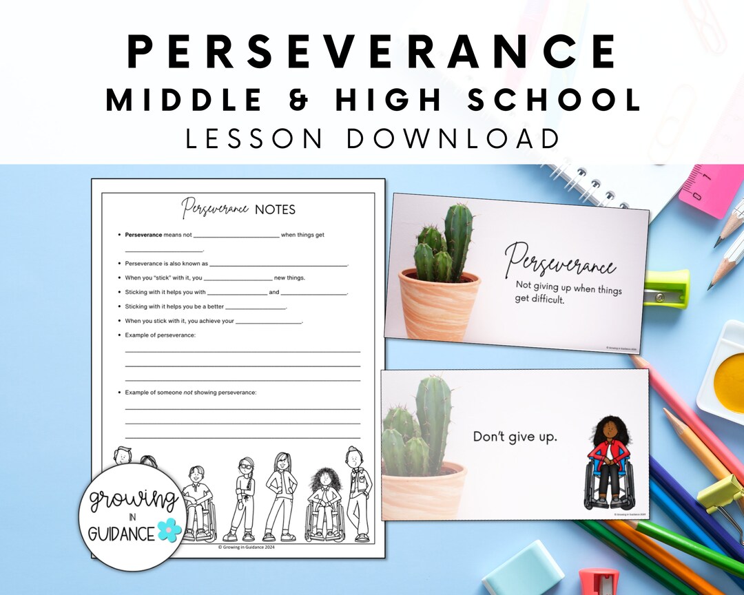 Perseverance Lesson & Presentation No Prep Middle School High School ...