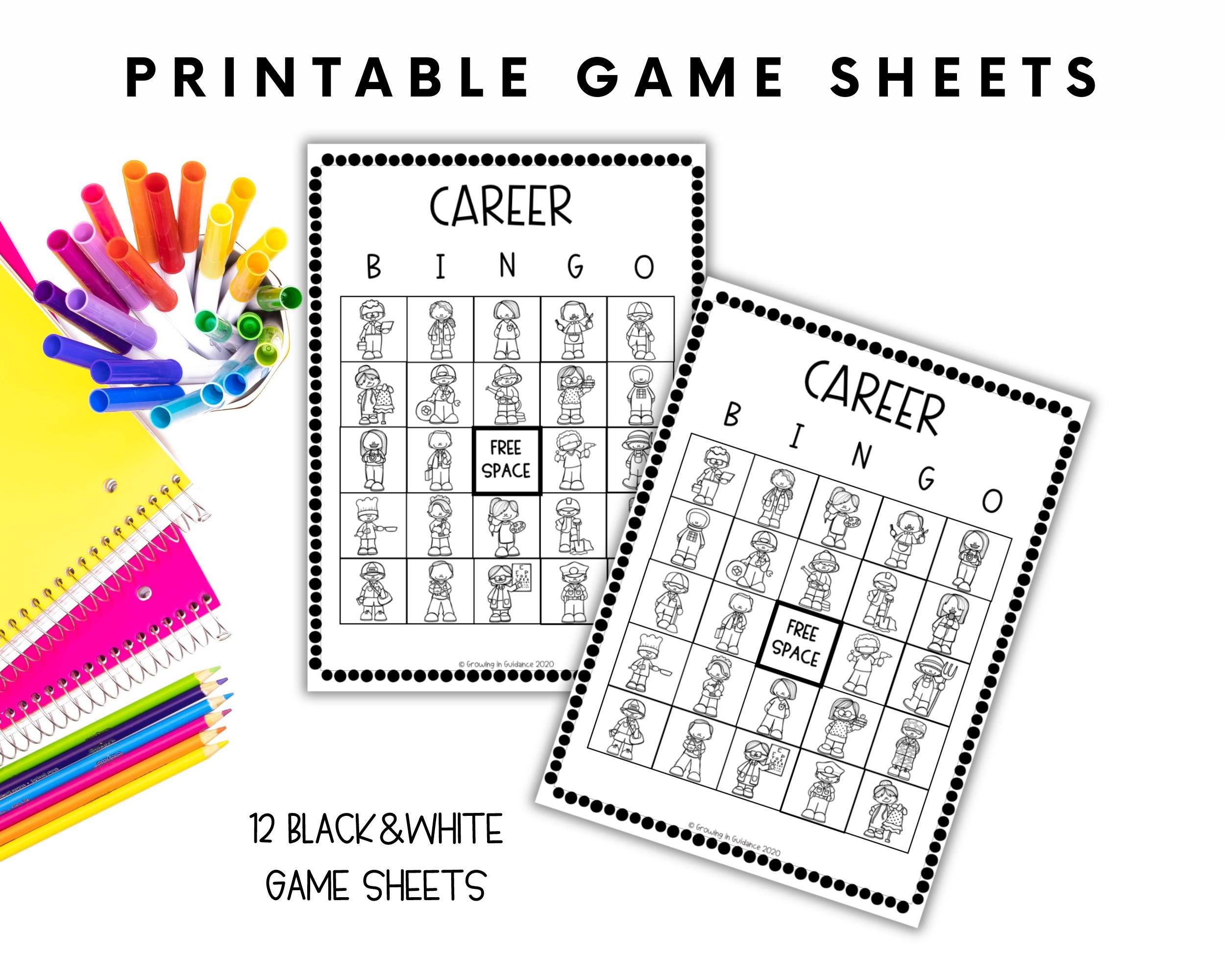 Career BINGO Game 3rd-8th Grade No Prep Careers Activity School ...