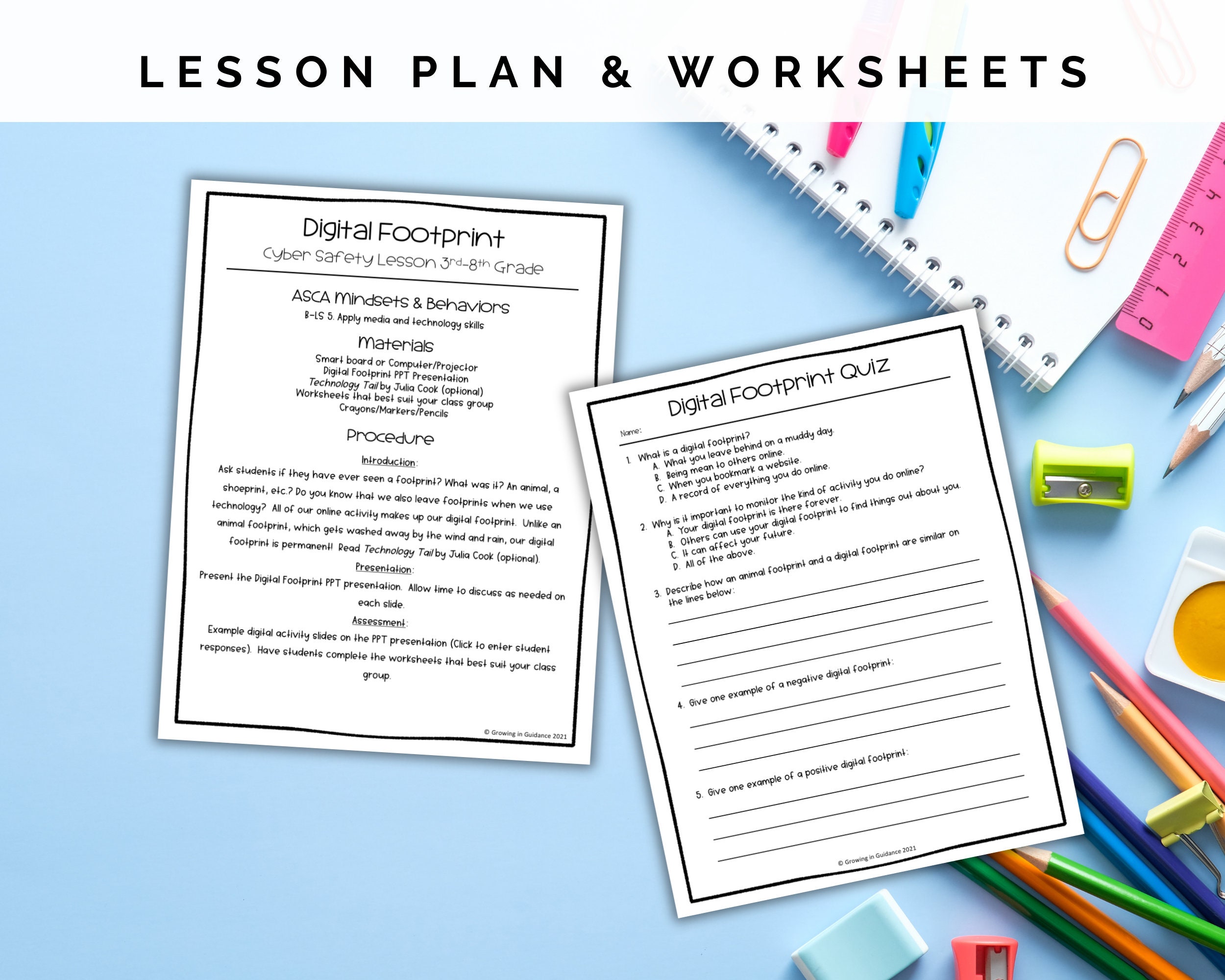 Digital Footprint Cyber Safety Lesson & Presentation: 3rd-8th Grade ...