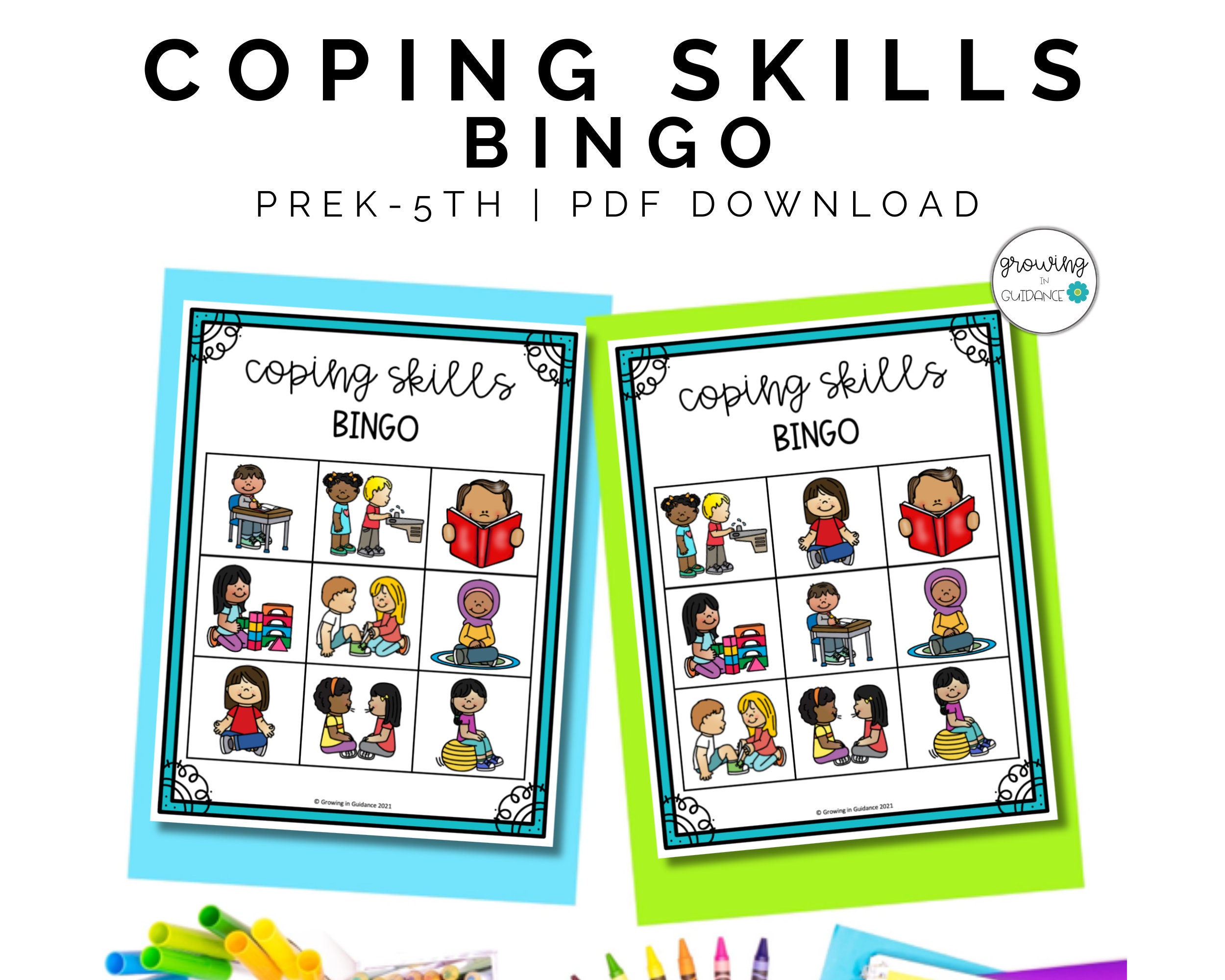 Coping Skills BINGO Prek-5th - Etsy