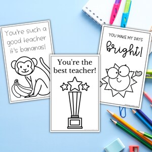 Teacher Appreciation Week Card Templates Thank You Cards - Etsy