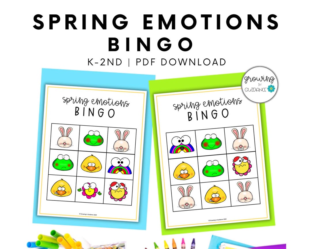 Spring Emotions BINGO K-2nd Grade Elementary Feelings Game SEL School ...