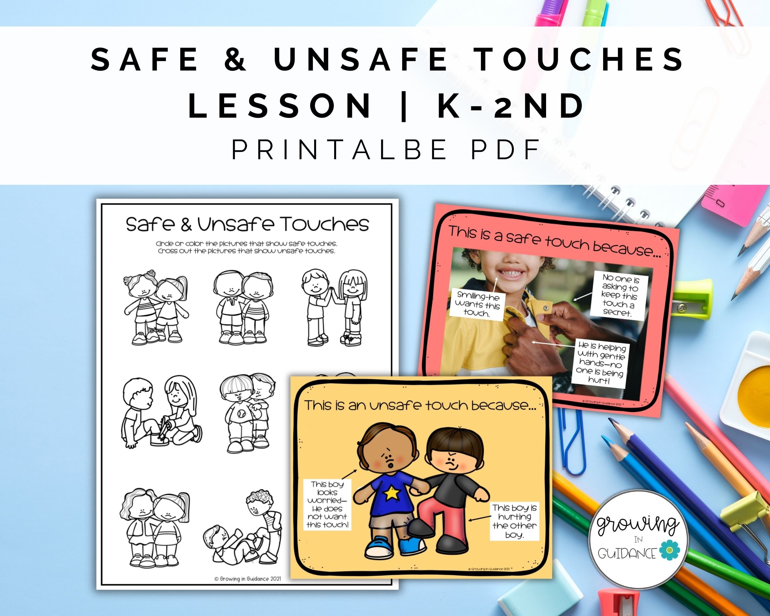 Safe and Unsafe Touches Lesson K-2nd Grade (digital Download) - Etsy