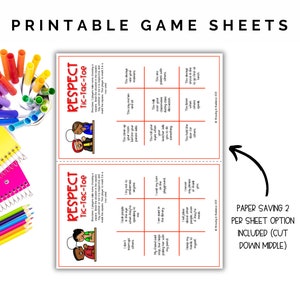 Respect Tic-tac-toe Game 3rd-5th Grade Character School Counseling ...