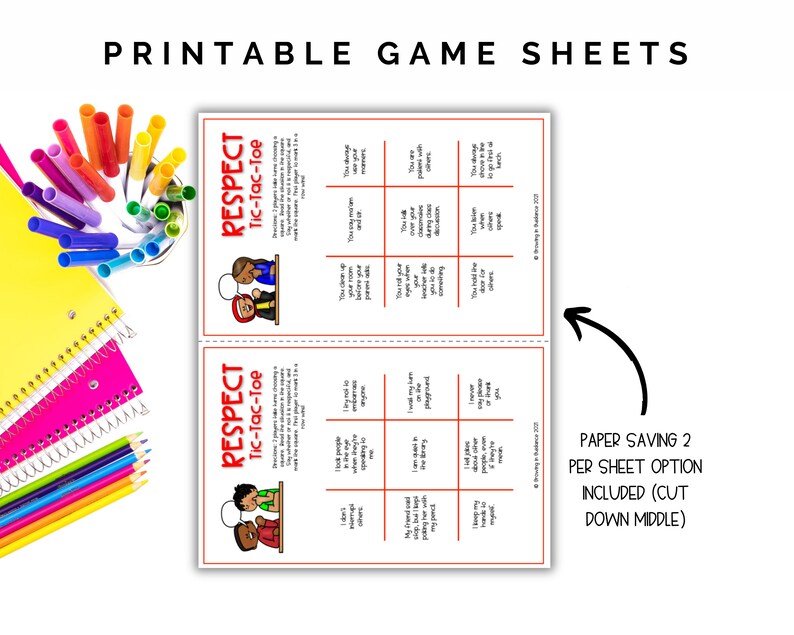 Respect Tic-tac-toe Game 3rd-5th Grade Character School Counseling ...