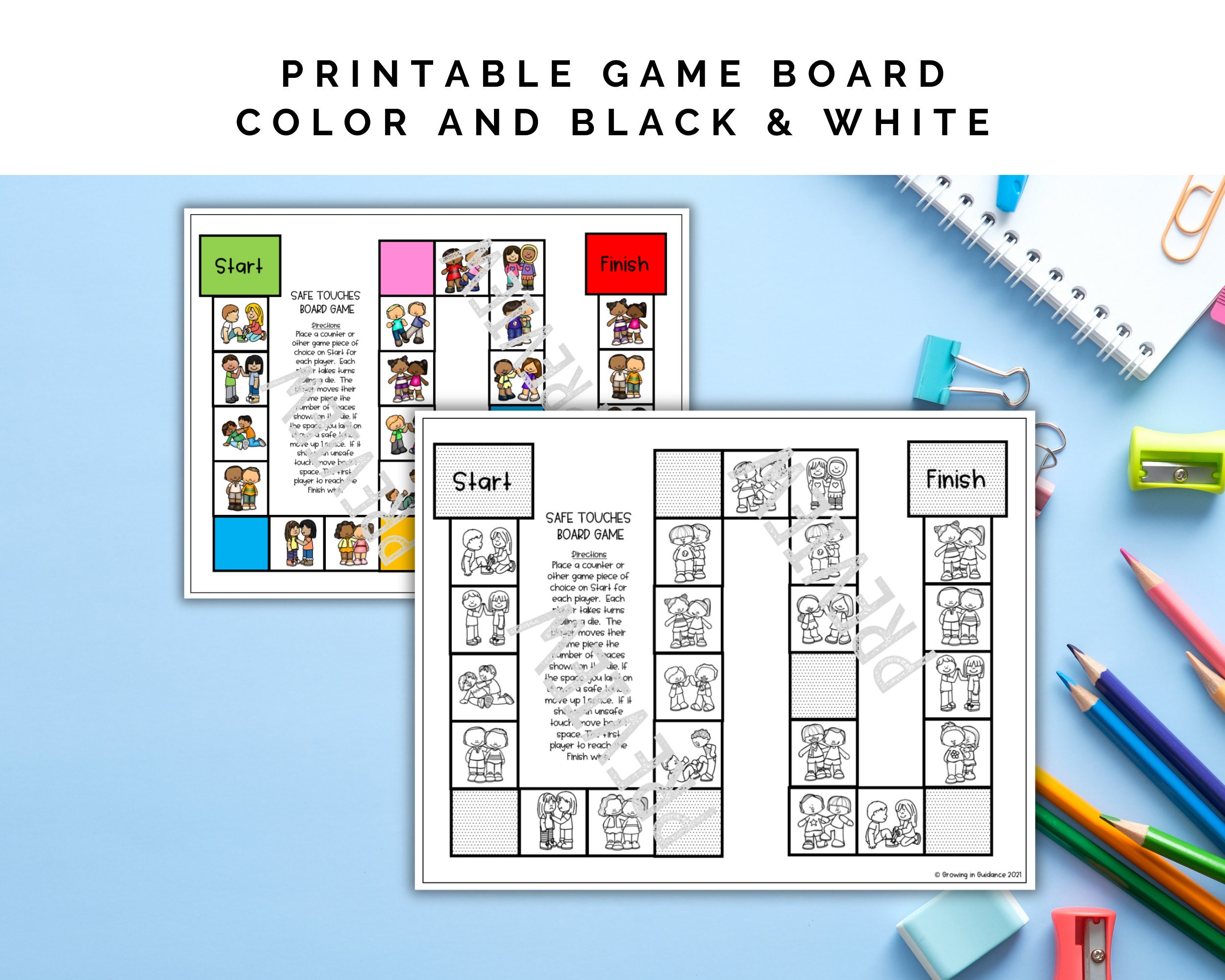 Safe & Unsafe Touches Board Game: Personal Safety (PDF Download) - Etsy
