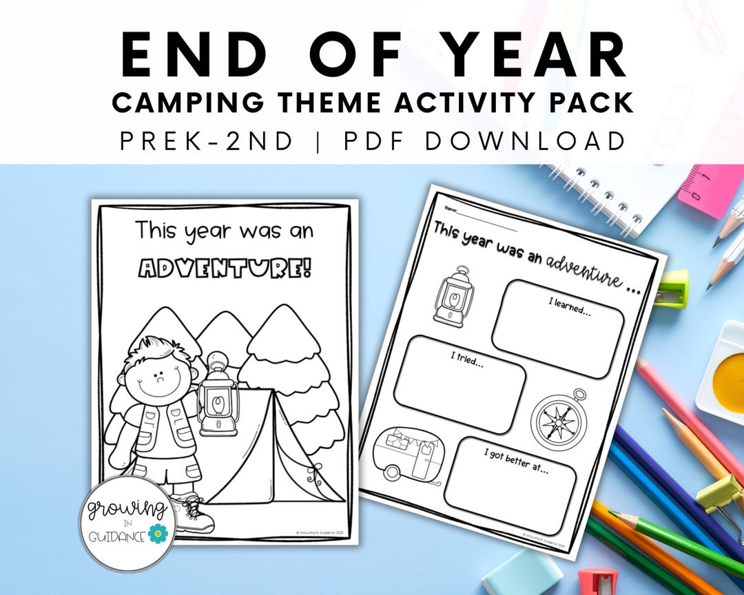Camping End of Year Activity Pack Prek-2nd Grade Last Week of School ...