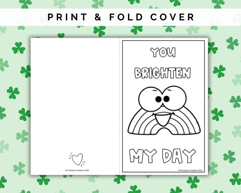 St. Patrick's Day Kindness Card Templates K-5th Grade | No Prep St ...
