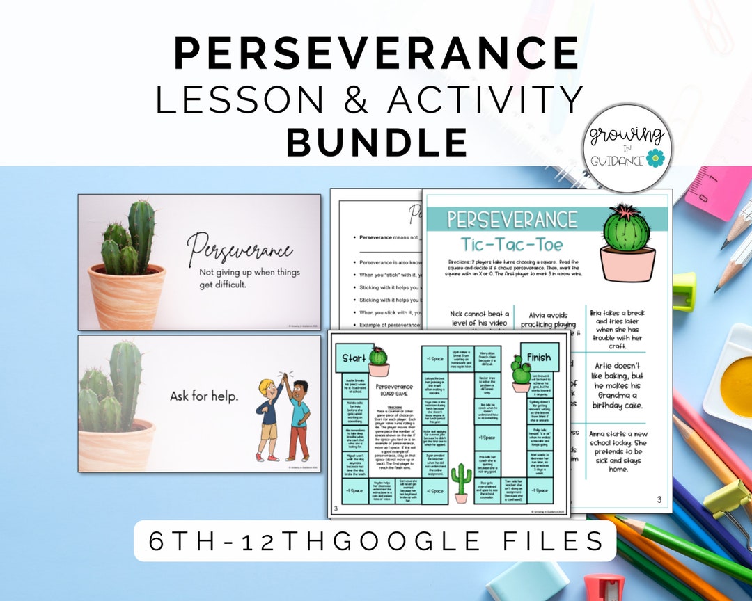 Perseverance Lesson & Activity Bundle Middle School High School No Prep ...