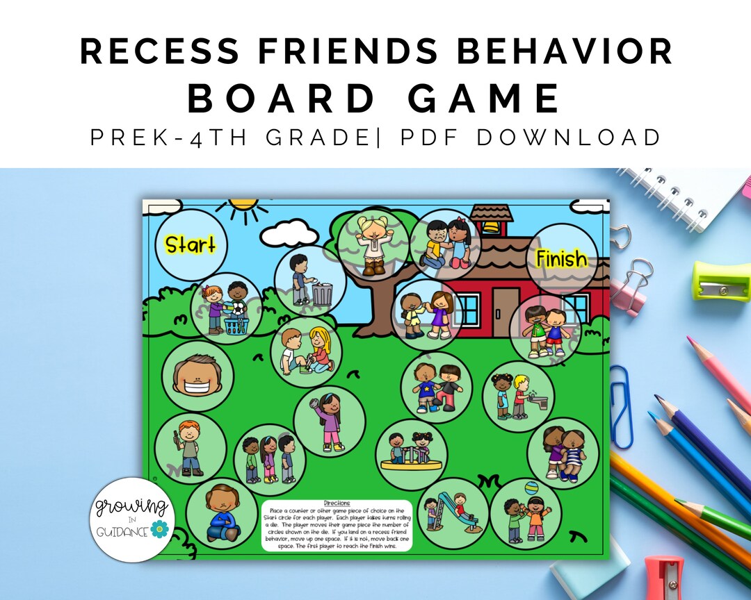 Recess Friends Behavior Board Game Prek-4th Grade Back to School ...