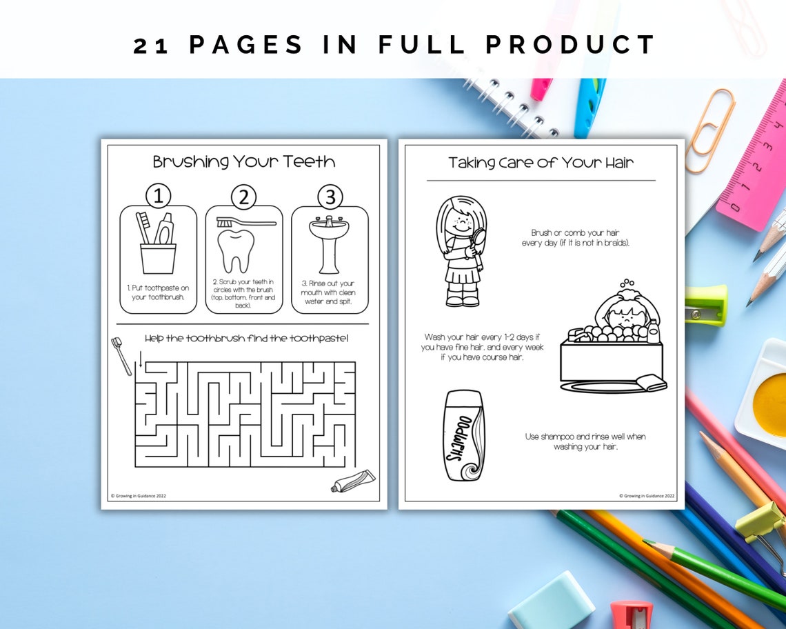 Personal Hygiene Workbook K-2nd Grade Worksheets Life Skills Health ...