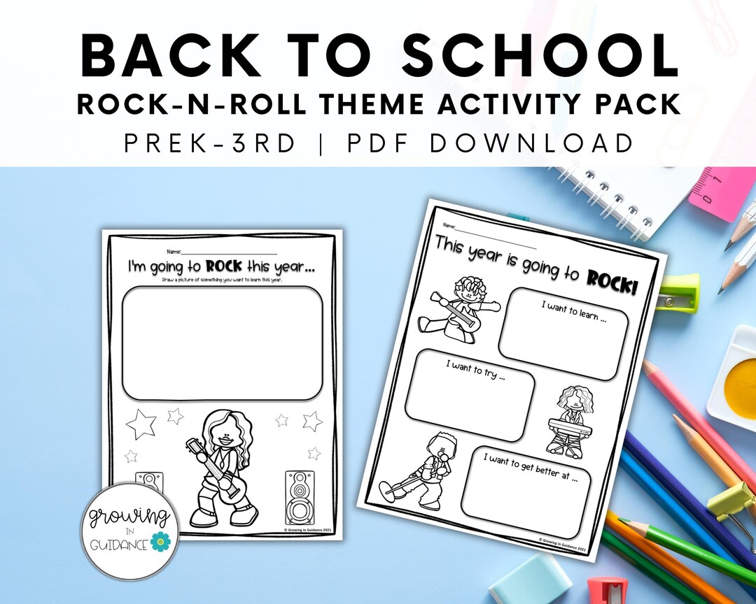 Rock-n-roll Back to School Activity Pack: Prek-3rd Grade (digital ...