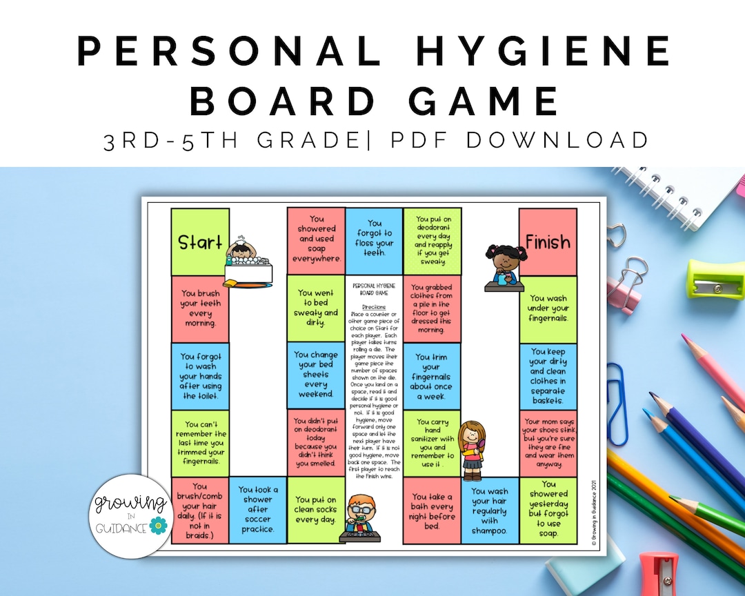 Personal Hygiene Board Game: Health & Life Skills (PDF Download) - Etsy