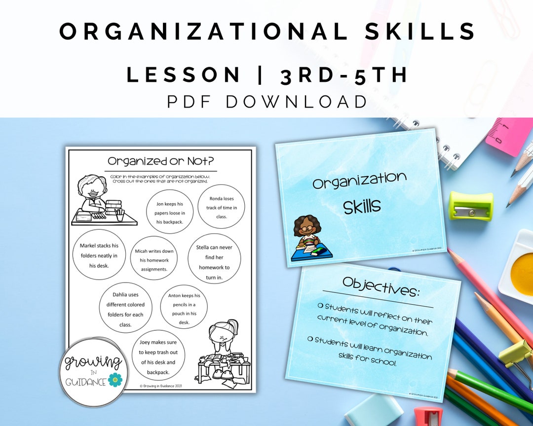 Organizational Skills Lesson & Presentation 3rd-5th Grade | No Prep ...