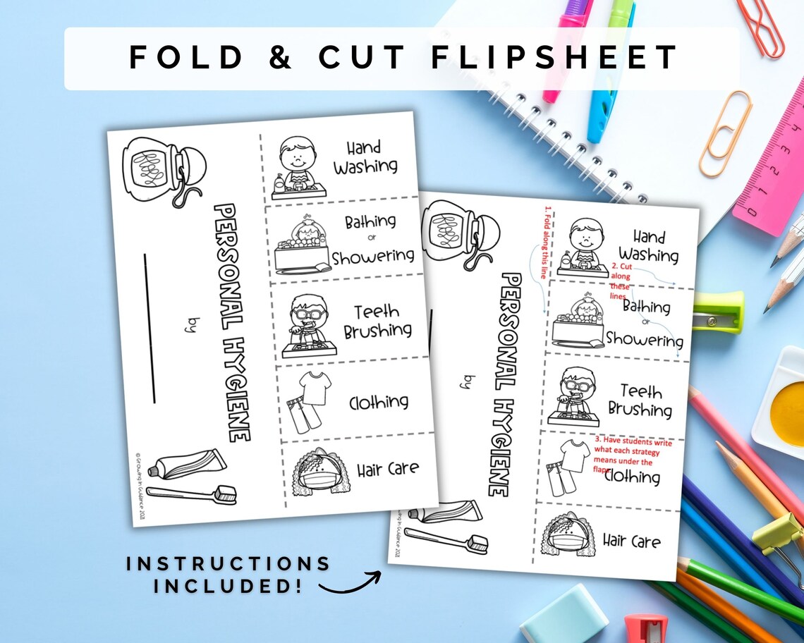 Personal Hygiene Lesson: K-5 Elementary Worksheets (digital Download ...