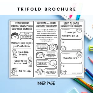 Growth Mindset Brochure K-5th Grade Perseverance Positive Attitude ...