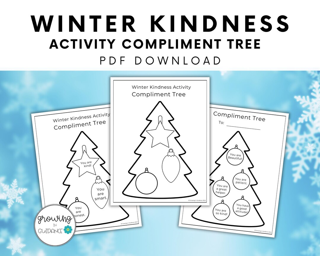 Winter Kindness Activity Compliment Tree | K-5th Holiday Craft ...
