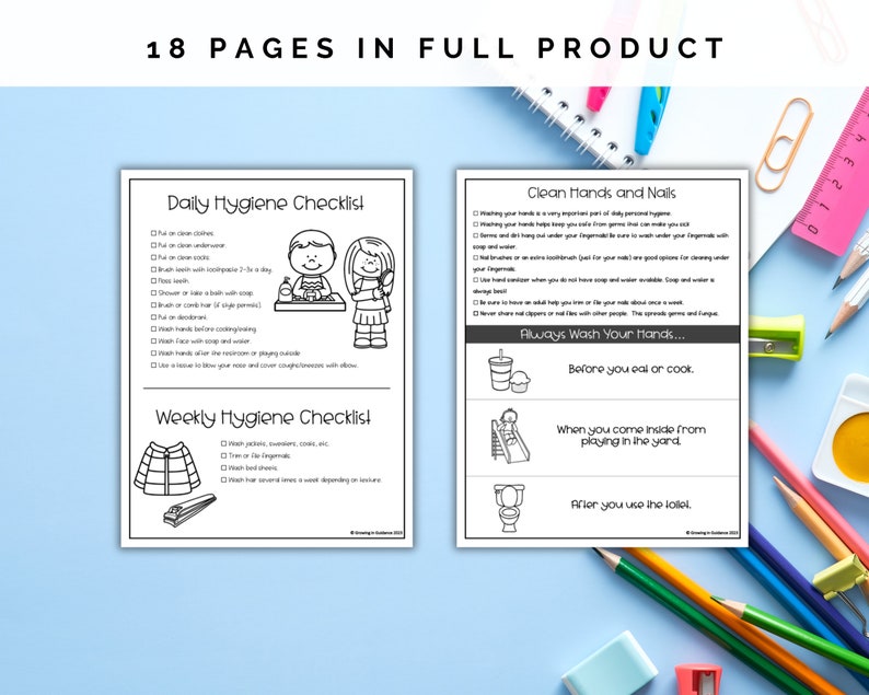 Personal Hygiene Workbook: Elementary School Health Activity (digital ...