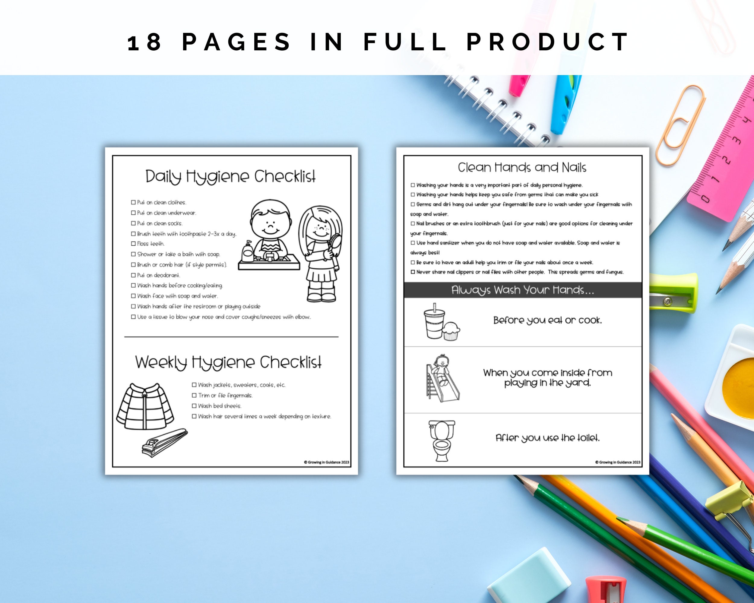 Personal Hygiene Workbook: Elementary School Health Activity (digital ...