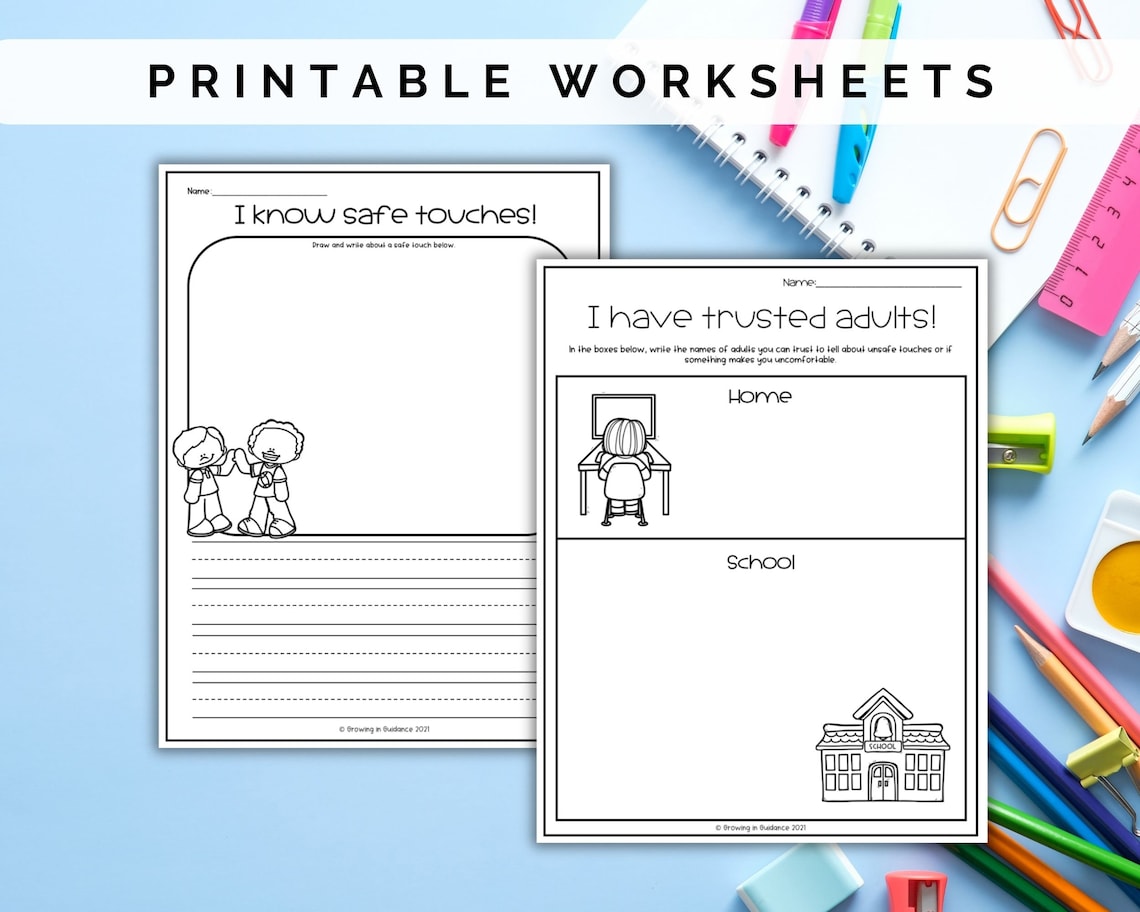 Safe and Unsafe Touches Lesson K-2nd Grade (digital Download) - Etsy