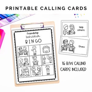 Friendship Behavior BINGO Prek-2nd Grade No Prep Social Skills Game ...