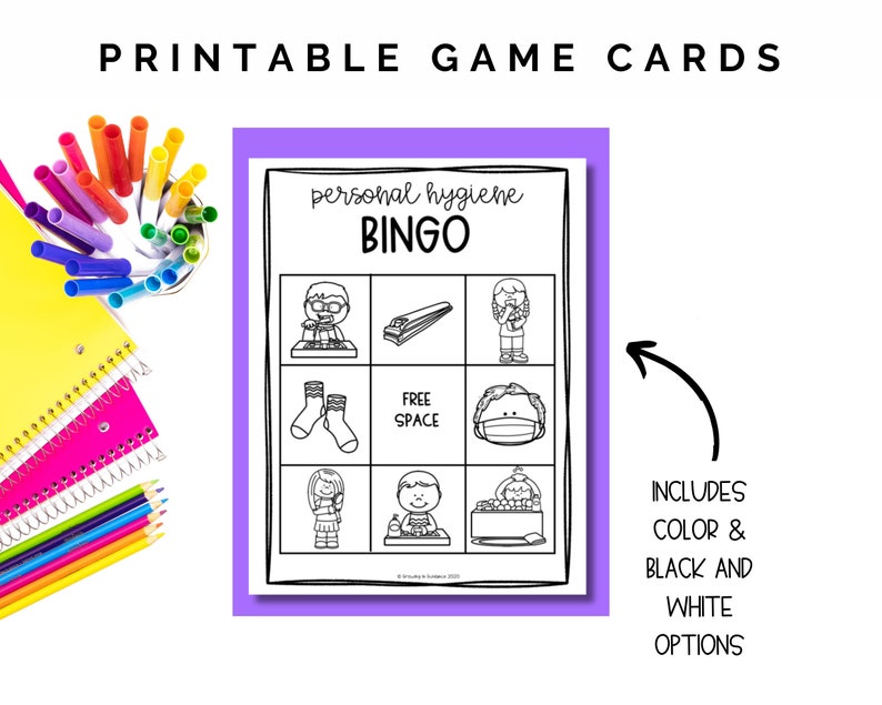 Personal Hygiene BINGO Game Prek-2nd Grade No Prep Life Skills Health ...