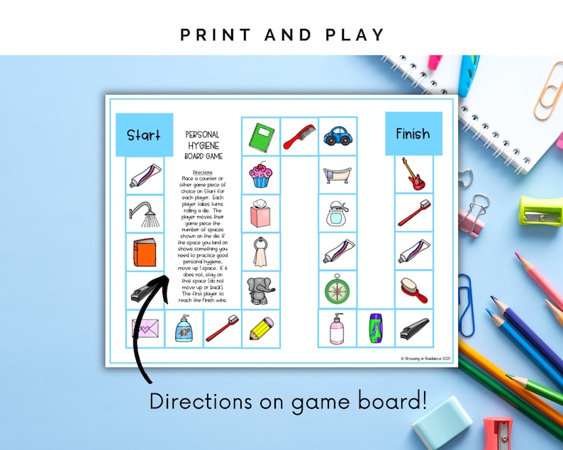 Hygiene Board Game: Prek-2nd Grade Life Skills Activity (digital ...