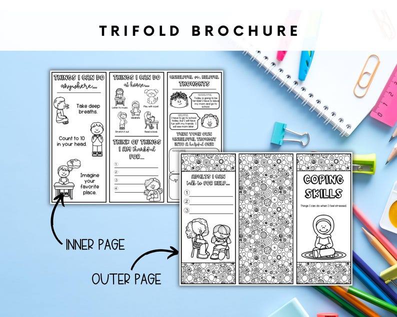 Coping Skills Brochure K-5th Grade Elementary Printable Stress ...