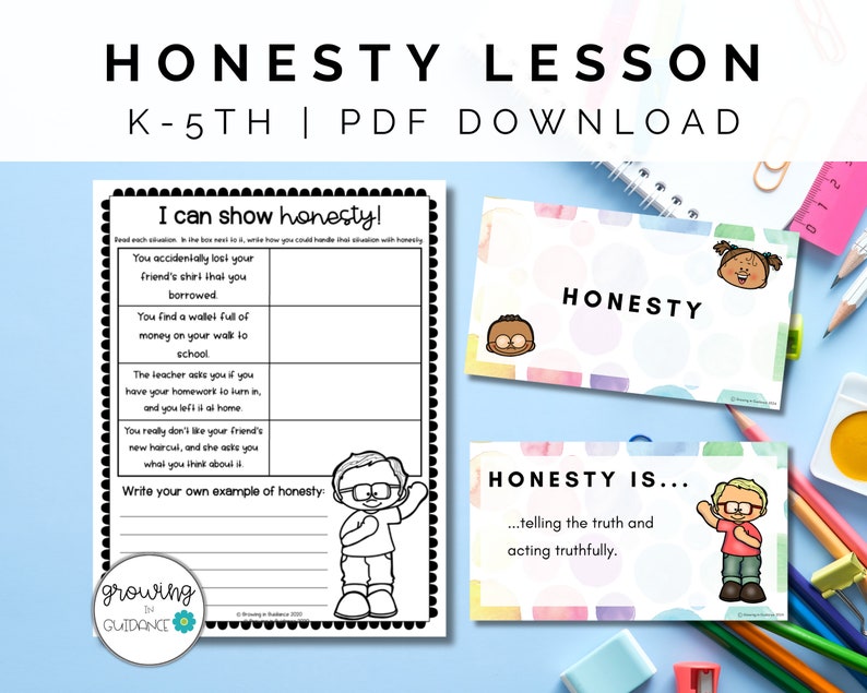 Honesty Lesson & Presentation K-5th Grade | No Prep Elementary ...