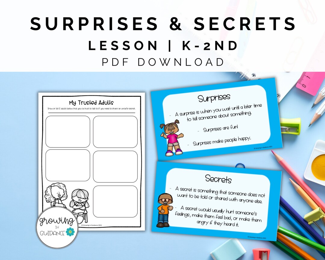Surprises & Secrets Lesson Prek-2nd Grade | Personal Safety Lesson and ...