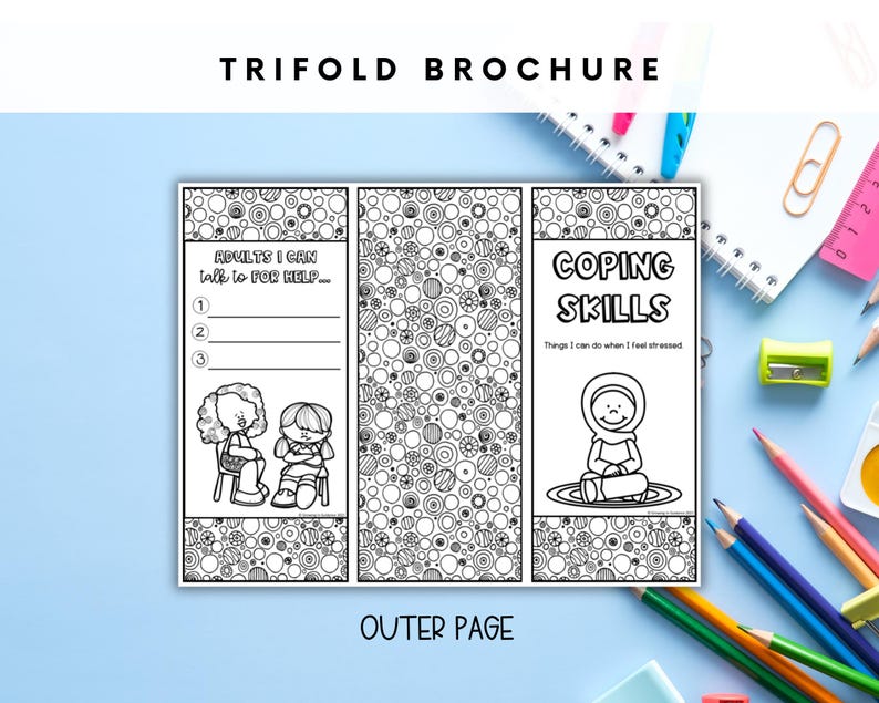 Coping Skills Brochure K-5th Grade Elementary Printable Stress ...