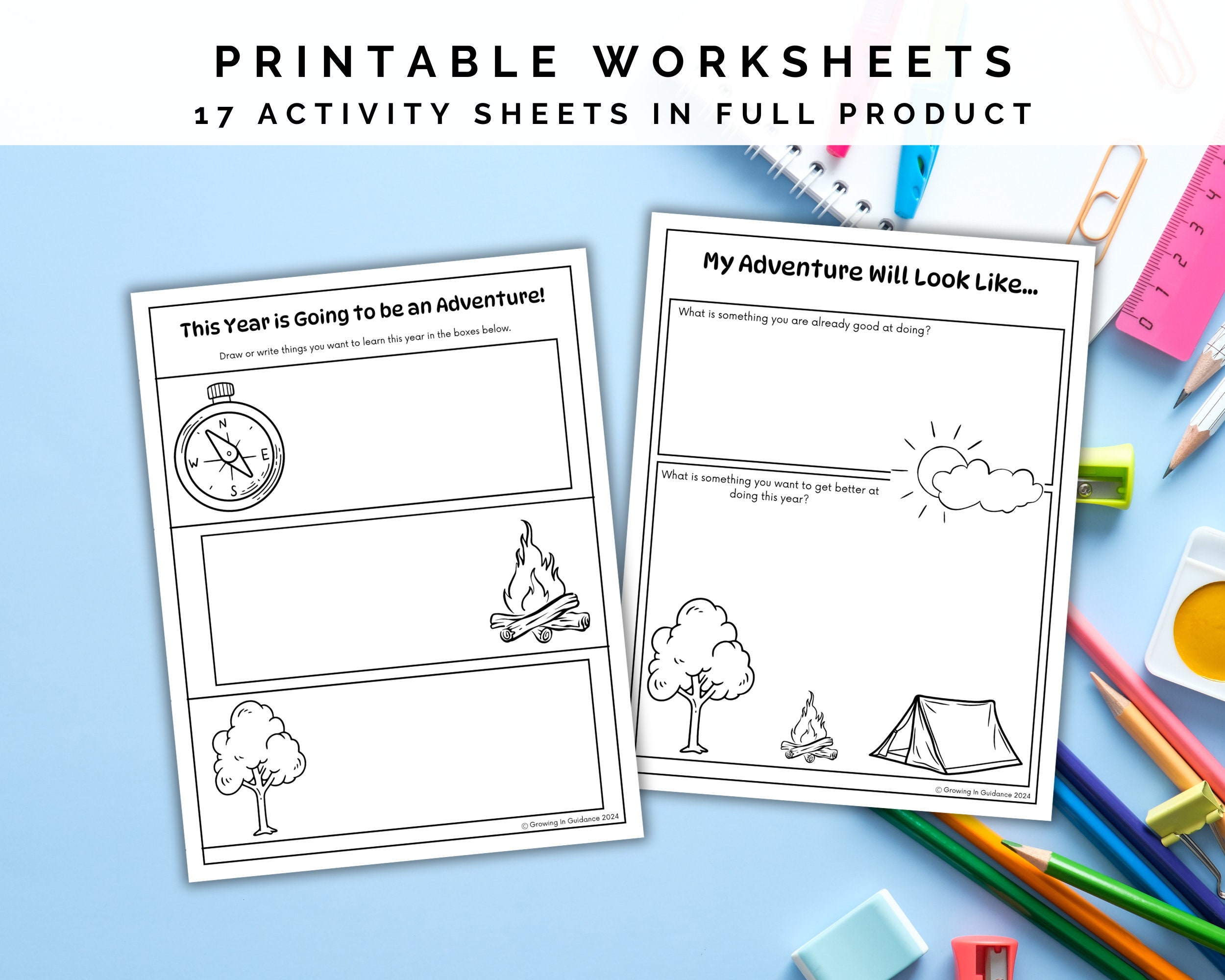 Back to School Activity Pack Camping Theme Prek-3rd Grade First Day of ...