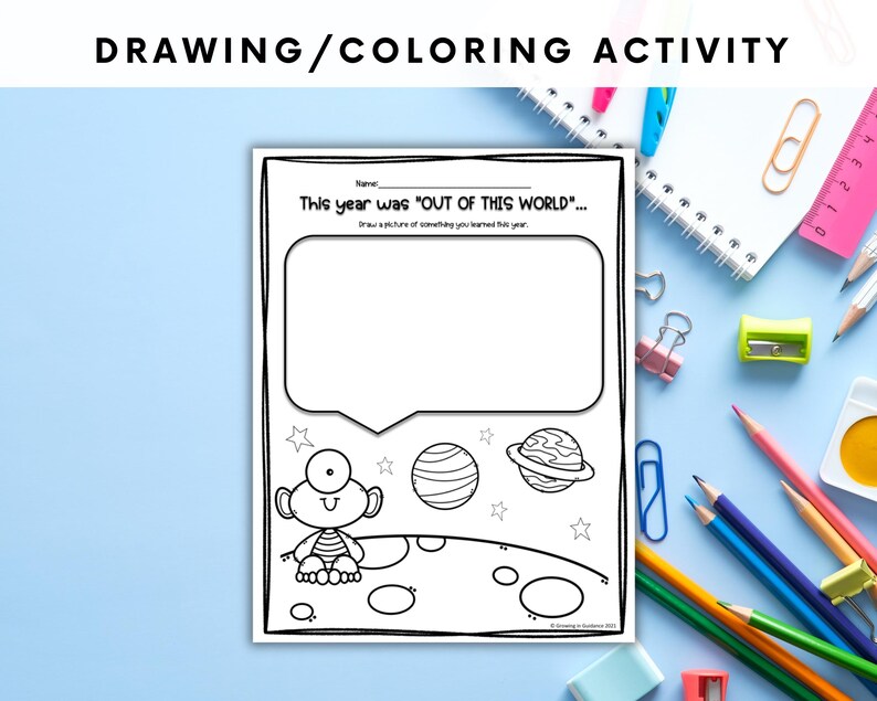 End of Year Outer Space Activity Sheets K-3rd Grade Last Week of School ...