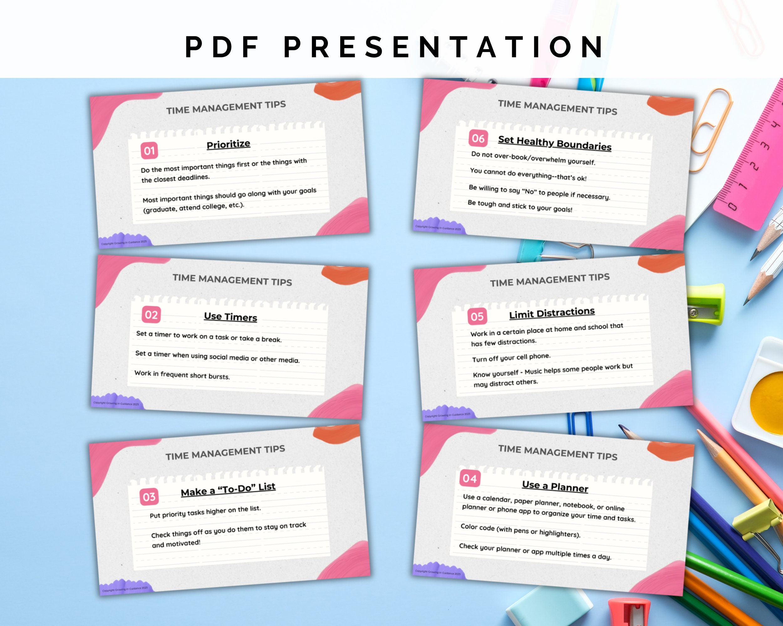 Time Management Lesson & Presentation 6-12th Grade | School Counseling ...