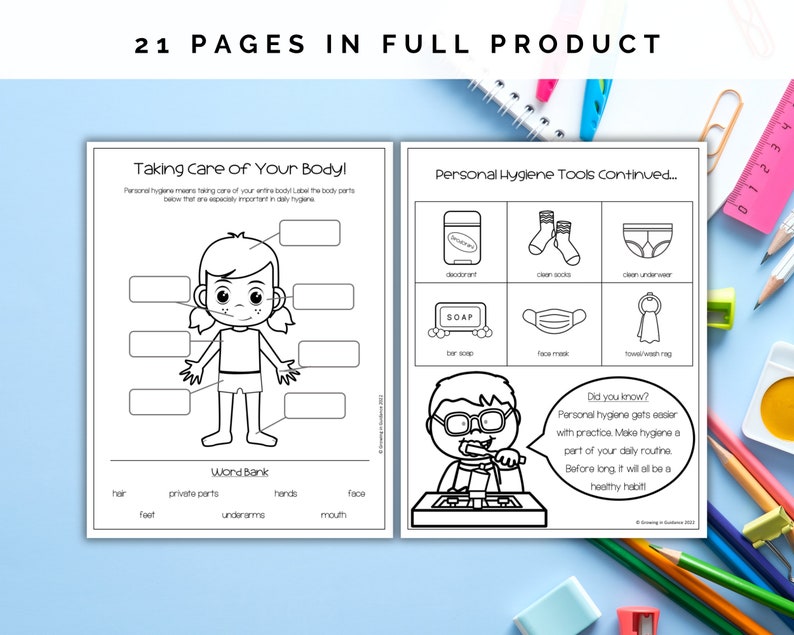 Personal Hygiene Workbook K-2nd Grade Worksheets Life Skills Health ...