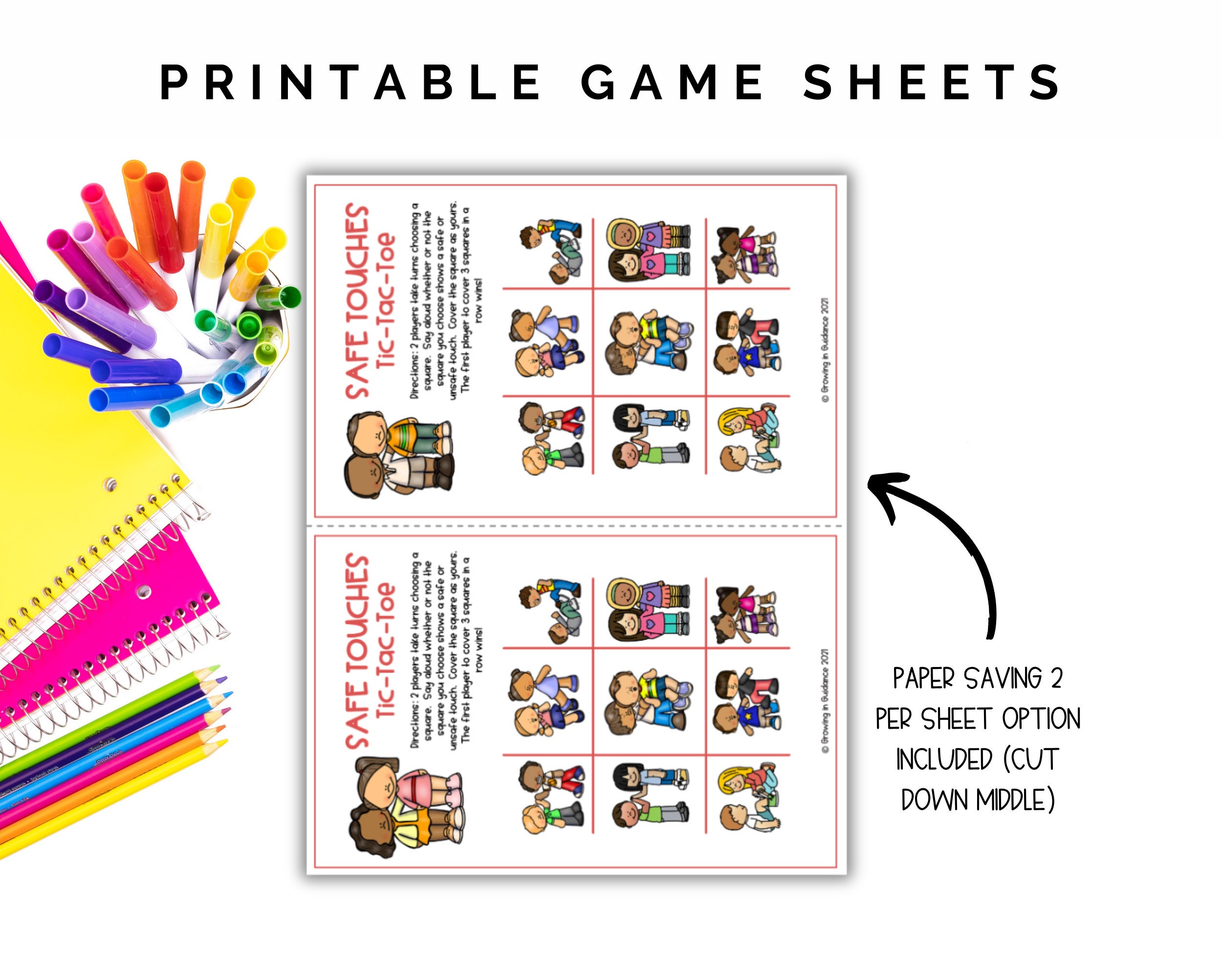 Safe Touches Tic-tac-toe Game K-2nd Grade Personal Safety Activity ...