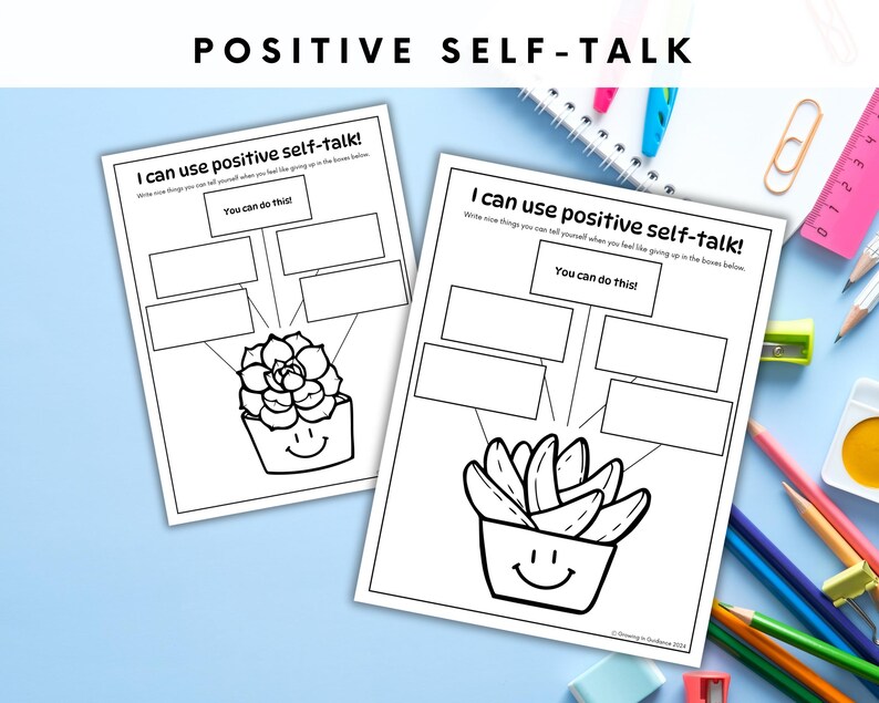Succulent Theme Back to School Activity Pack: Growth Mindset (digital ...