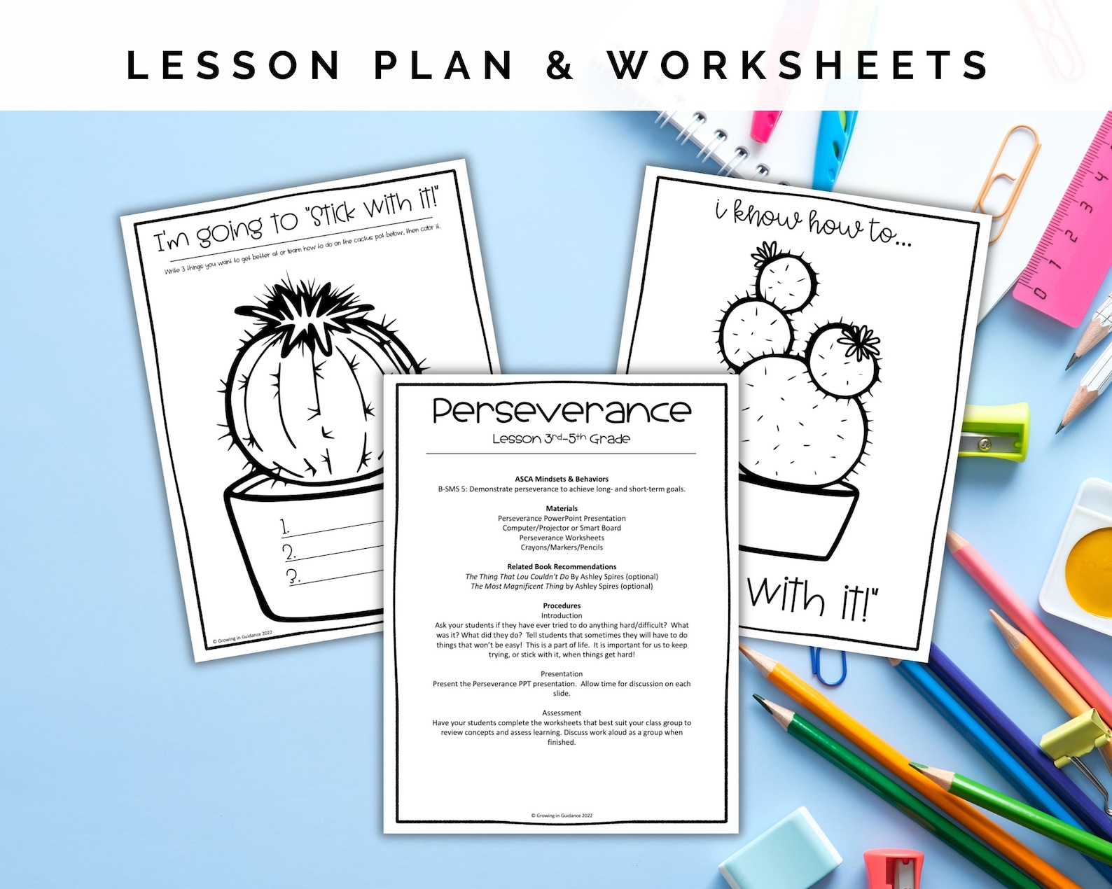 Perseverance Lesson & Activity Bundle: Elementary School Counseling ...