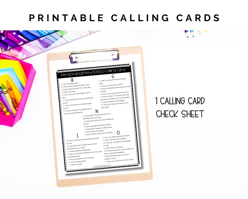 Personal Safety Bingo Game: 3rd-5th Grade (PDF Pattern) - Etsy