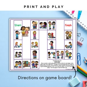 Friendship Behavior Board Game: Social Skills Activity (k-2nd Grade ...