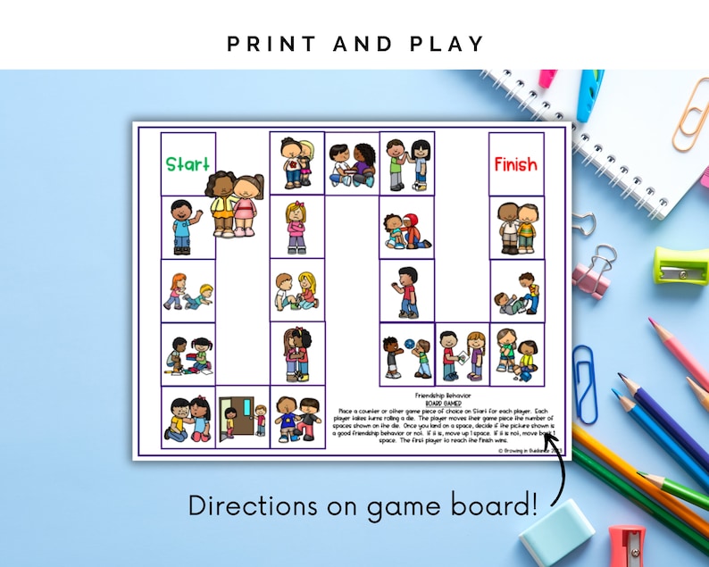 Friendship Behavior Board Game K-2nd Grade No Prep Social Skills ...