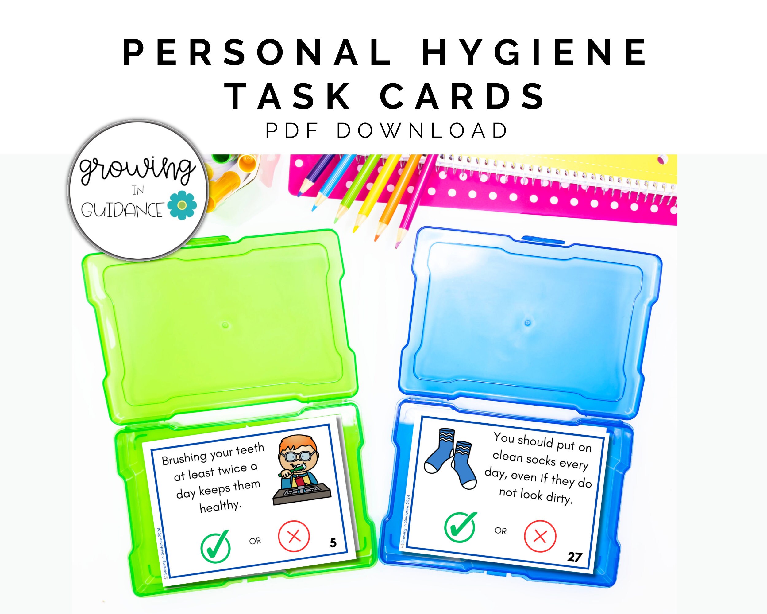 Personal Hygiene Task Cards 2nd-5th Grade | Printable & Digital ...