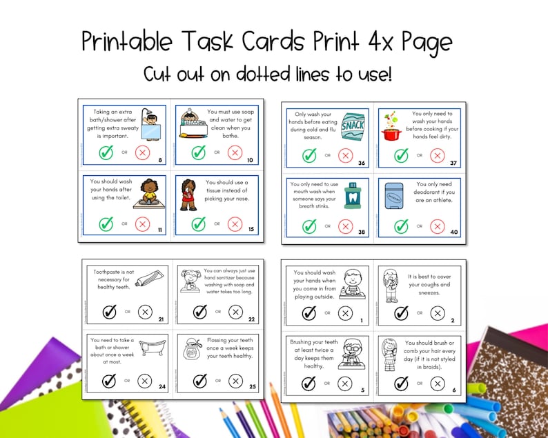Personal Hygiene Task Cards 2nd-5th Grade | Printable & Digital ...